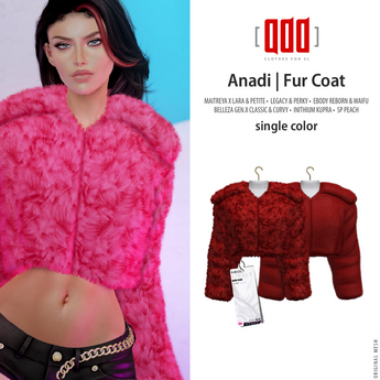 Second Life Marketplace - [ADD] Anadi Fur Coat - Red